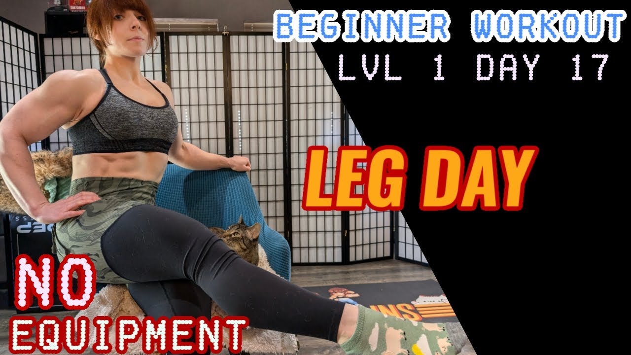 15 Min Full Leg Workout - No Equipment - Beginner Lvl 1 - Day 17 - YouTube