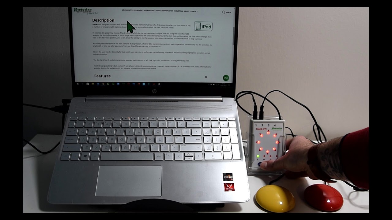 How to get going with 2 switches on Track-IT scanning mouse - YouTube