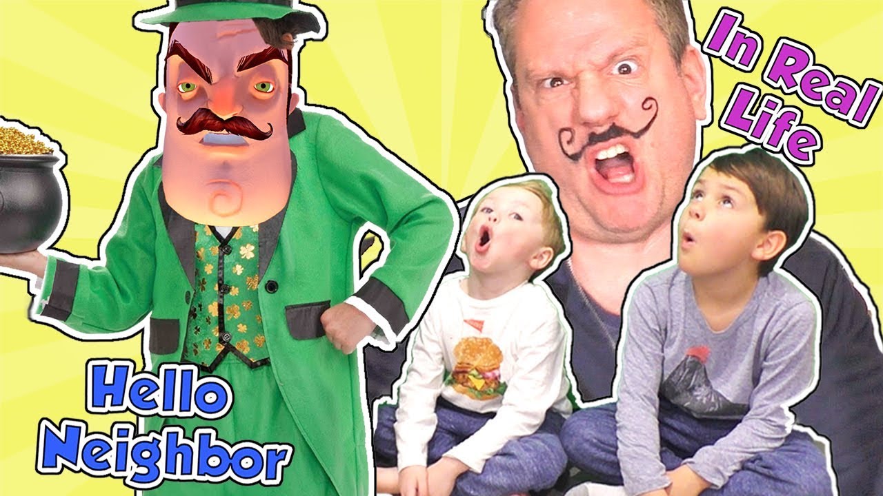 Hello Neighbor in Real Life Leprechaun Trap SKIT | DavidsTV - YouTube
