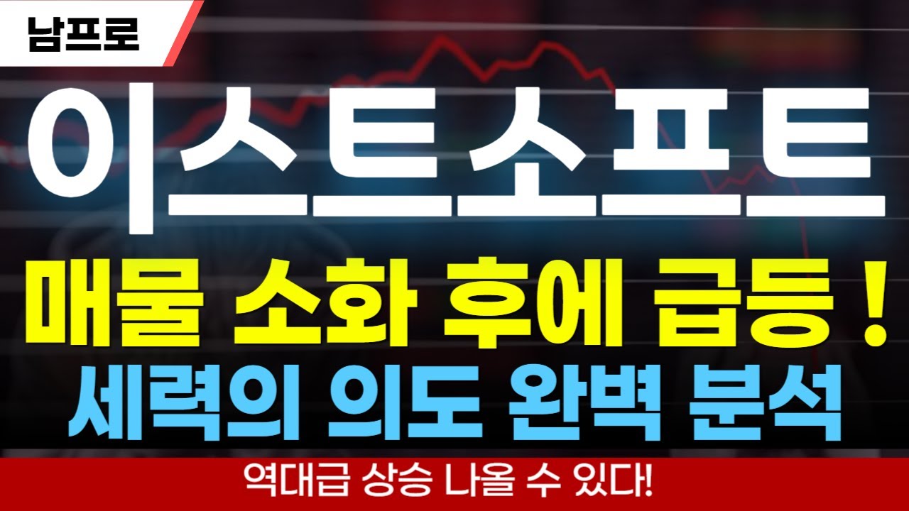 이스트소프트 주가전망 매물 소화 후에 급등 세력의 의도 완벽 분석 이스트소프트주식전망 이스트소프트주가전망 이스트