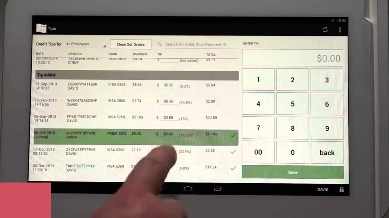 Clover Station POS Closing Out and Adding Tips - YouTube