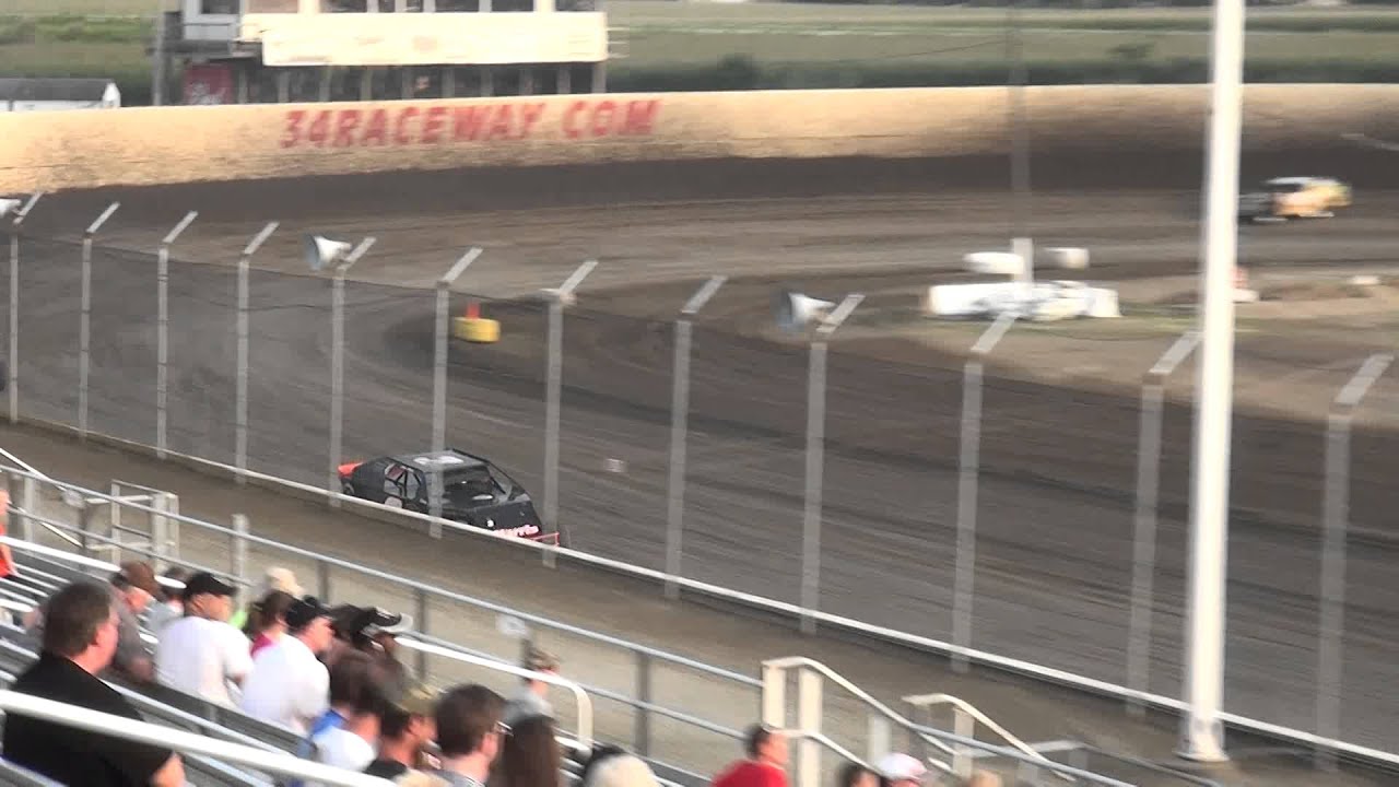 IMCA Northern Sport Mod Heats 34 Raceway 7/19/14 - YouTube