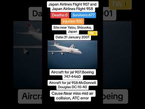 Japan Airlines flight 907 and 958 Near Mid-Air collision on 31st January 2001 #japanairlines #crash