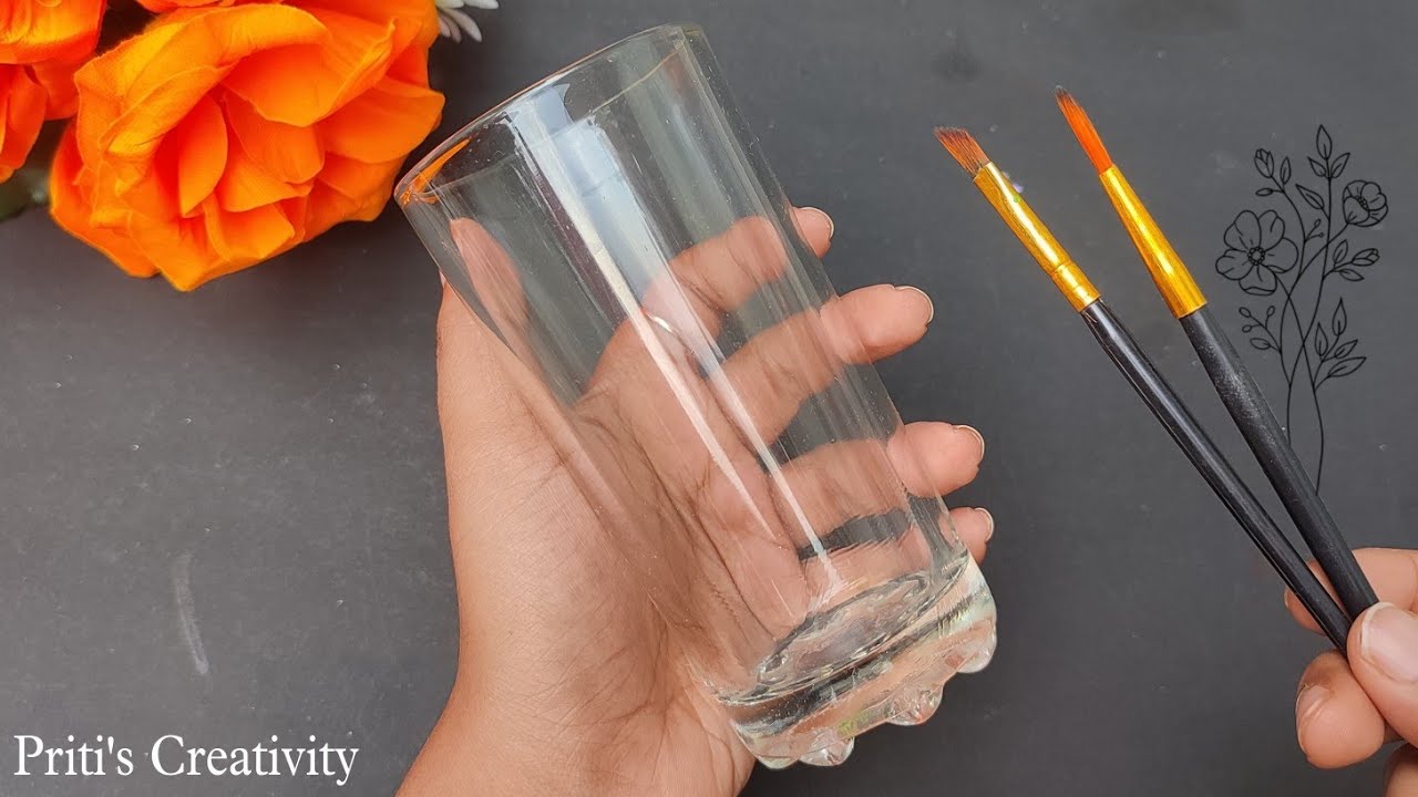 Easy Glass Painting Design | Glass Craft | Glass Decorating | Painting ...