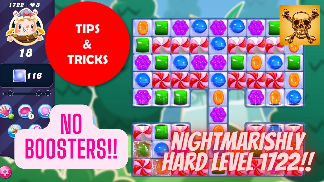 PLAY LEVEL 1722 OF CANDY CRUSH SAGA WITHOUT BOOSTERS - Tips and Tricks ...