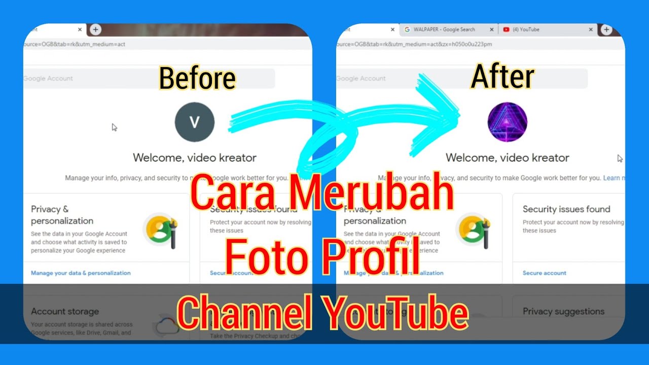 Tutorial Ganti Foto Profil Channel YouTube - YouTube