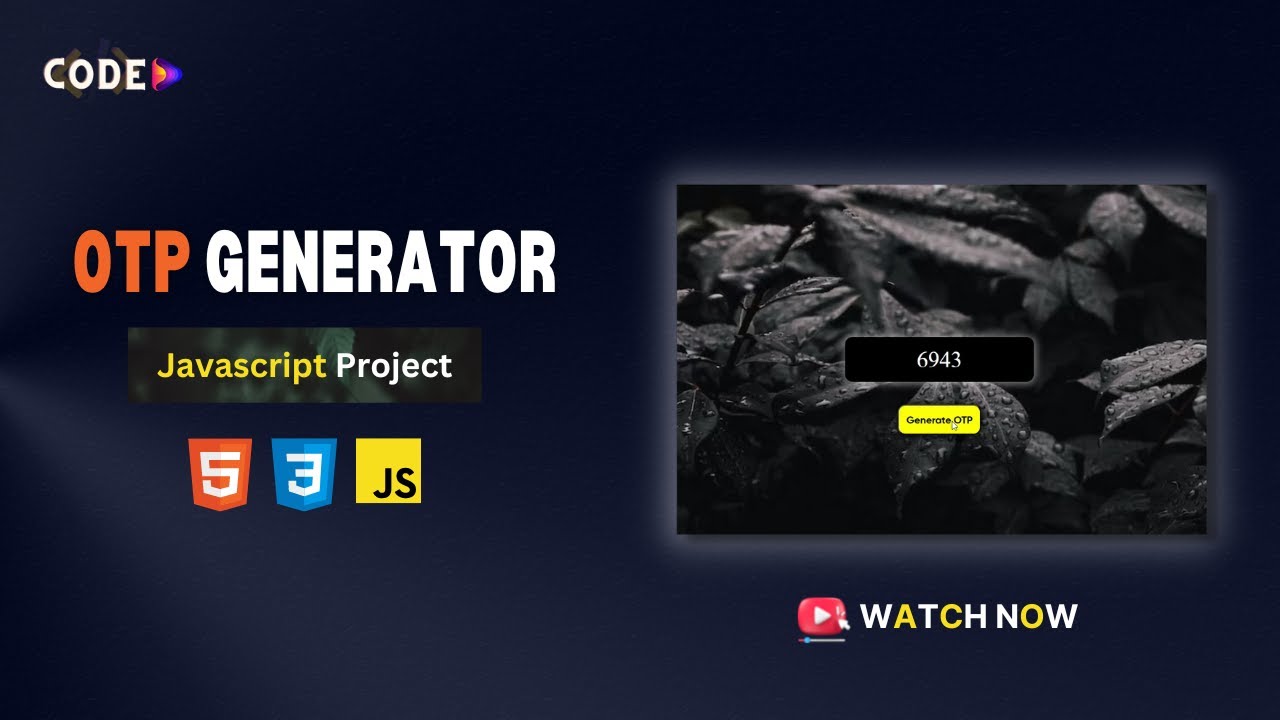 Otp Generator Html And Css And Js Project Youtube 0711
