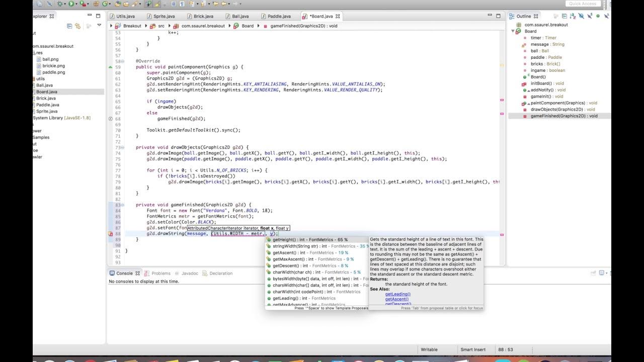 Create a Breakout Game in Java 2D - Part 3 - YouTube