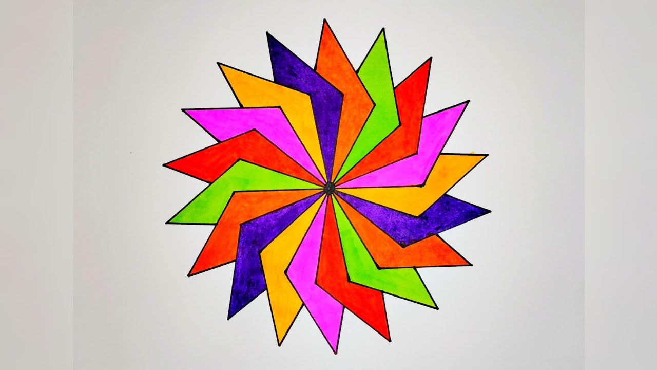 Geometric Star Pattern - Simple Geometric Design - Pookkalam Design ...