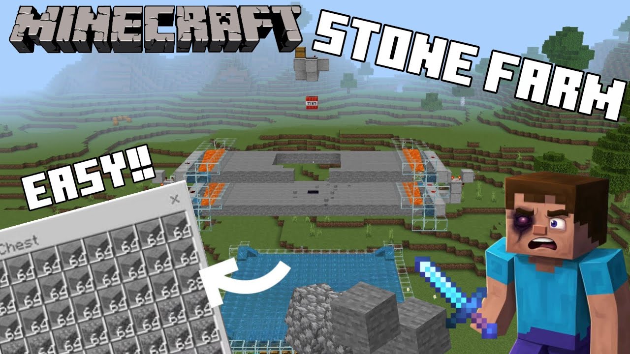 Minecraft 1.21 Best Automatic Stone Farm | Easy Stone Farm in Bedrock ...