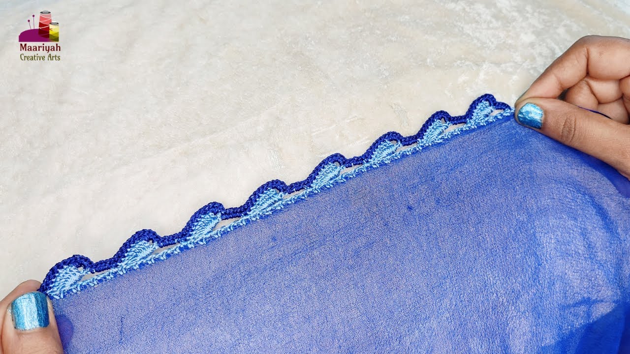 Crochet Border Using 2-Colored Thread | कुरैशिया | Crosia | Qureshia ...