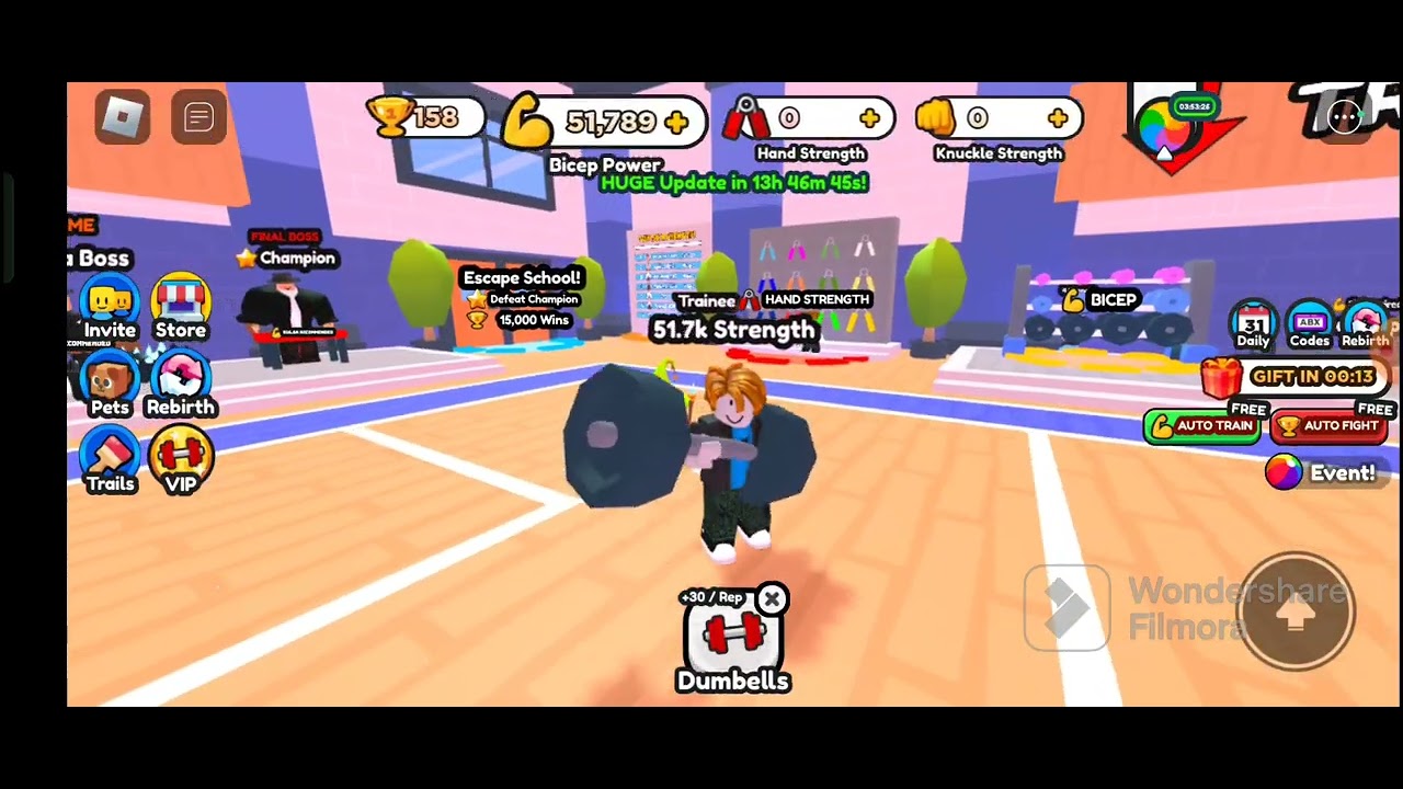 how auto train and auto fight for free in arm wrestle simulator - YouTube