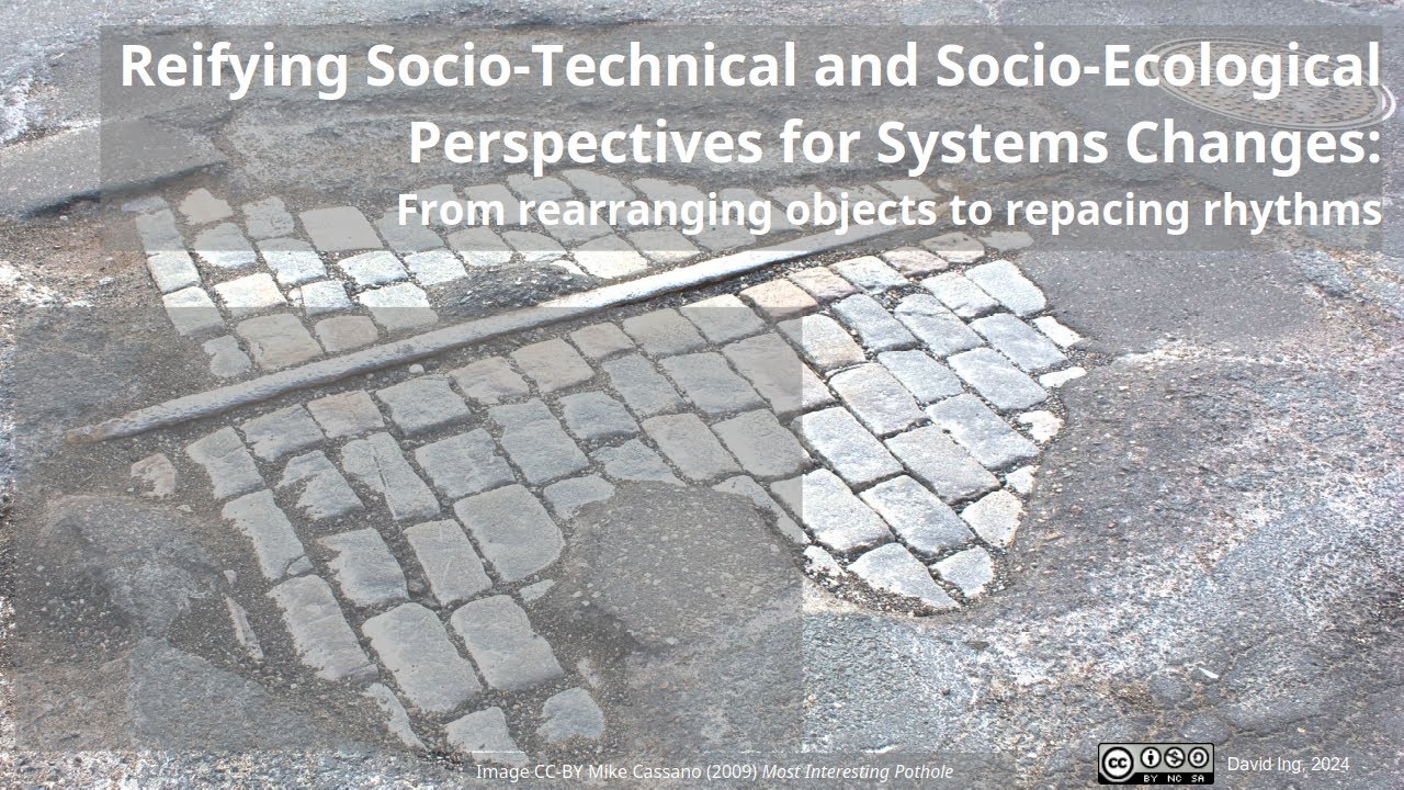 Reifying Socio-Technical and Socio-Ecological Perspectives for Systems ...