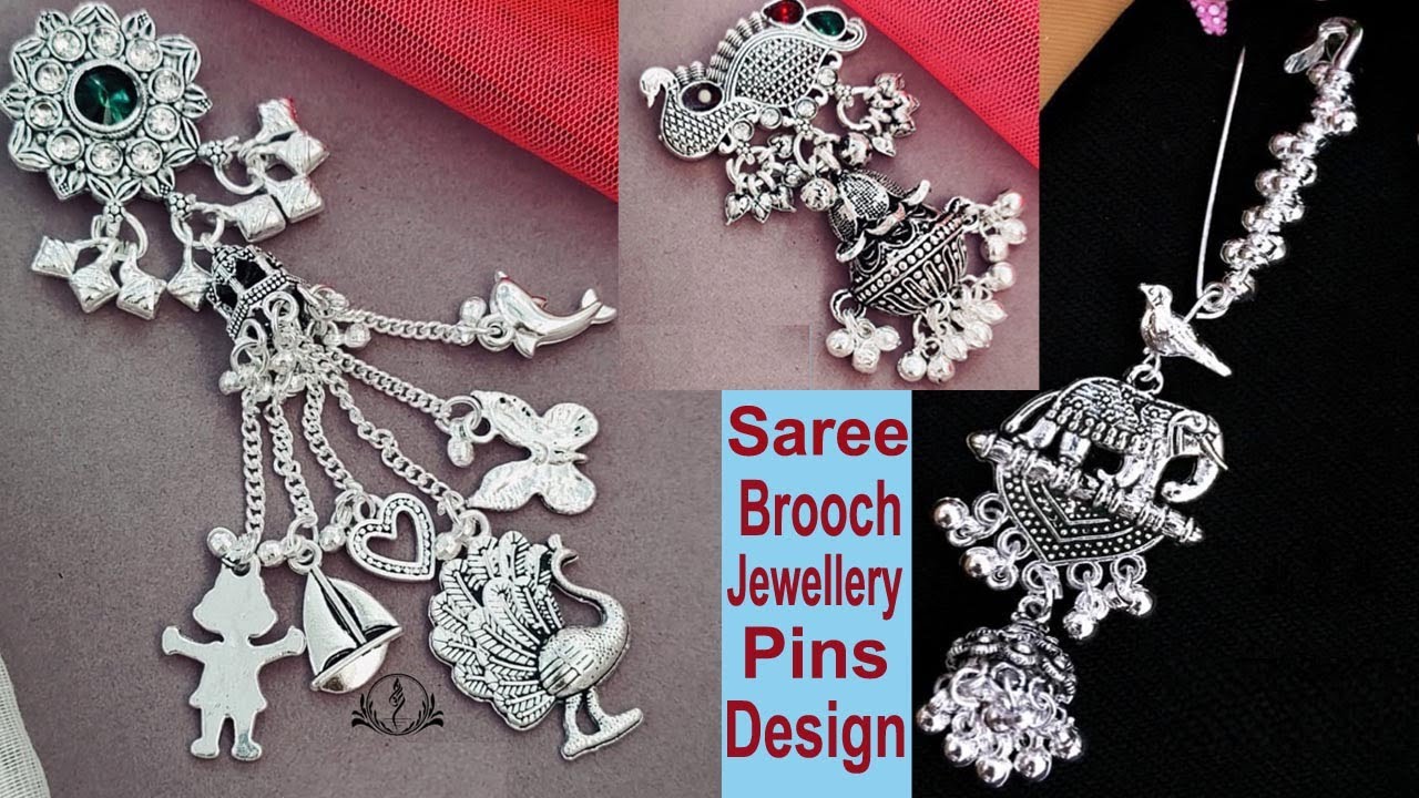 Designer साड़ी pins silver Brooch ब्रोच safty pins design #2023 # ...