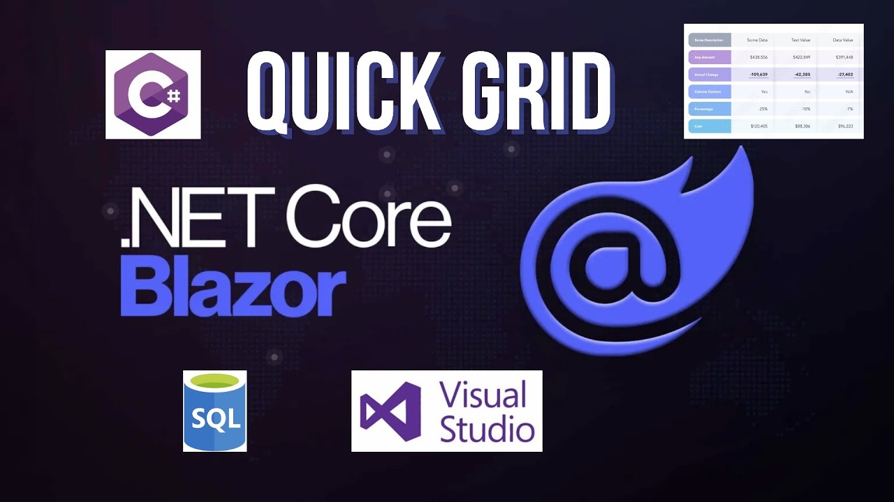 Blazor QuickGrid avec EF Core & SQL Server | ASP.NET Core Tutoriel - YouTube