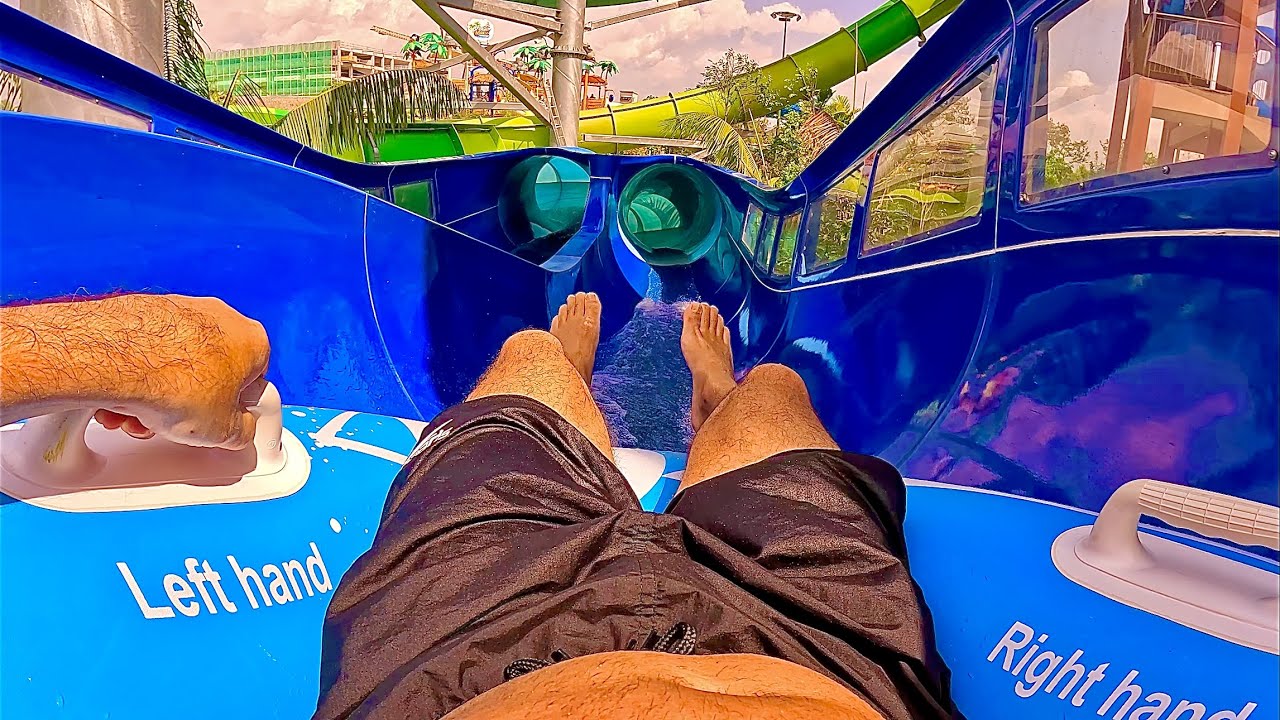 Duo Racing Water Slide at SplashMania Waterpark - YouTube