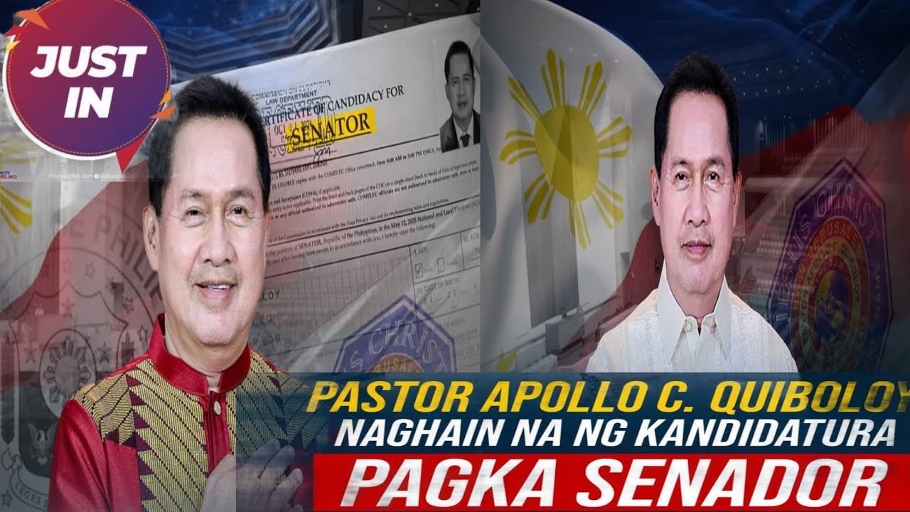🔴PASTOR QUIBOLOY, NAGHAIN NA NG COC SA PAG KA SENADOR‼️SANG AYON KA BA ...