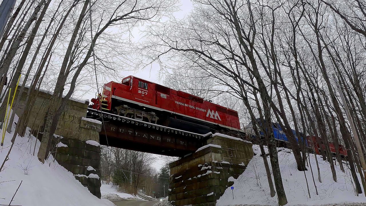 Vermont Rail #207 Leads Train 263 Across A Bridge Still Wearing Rutland ...