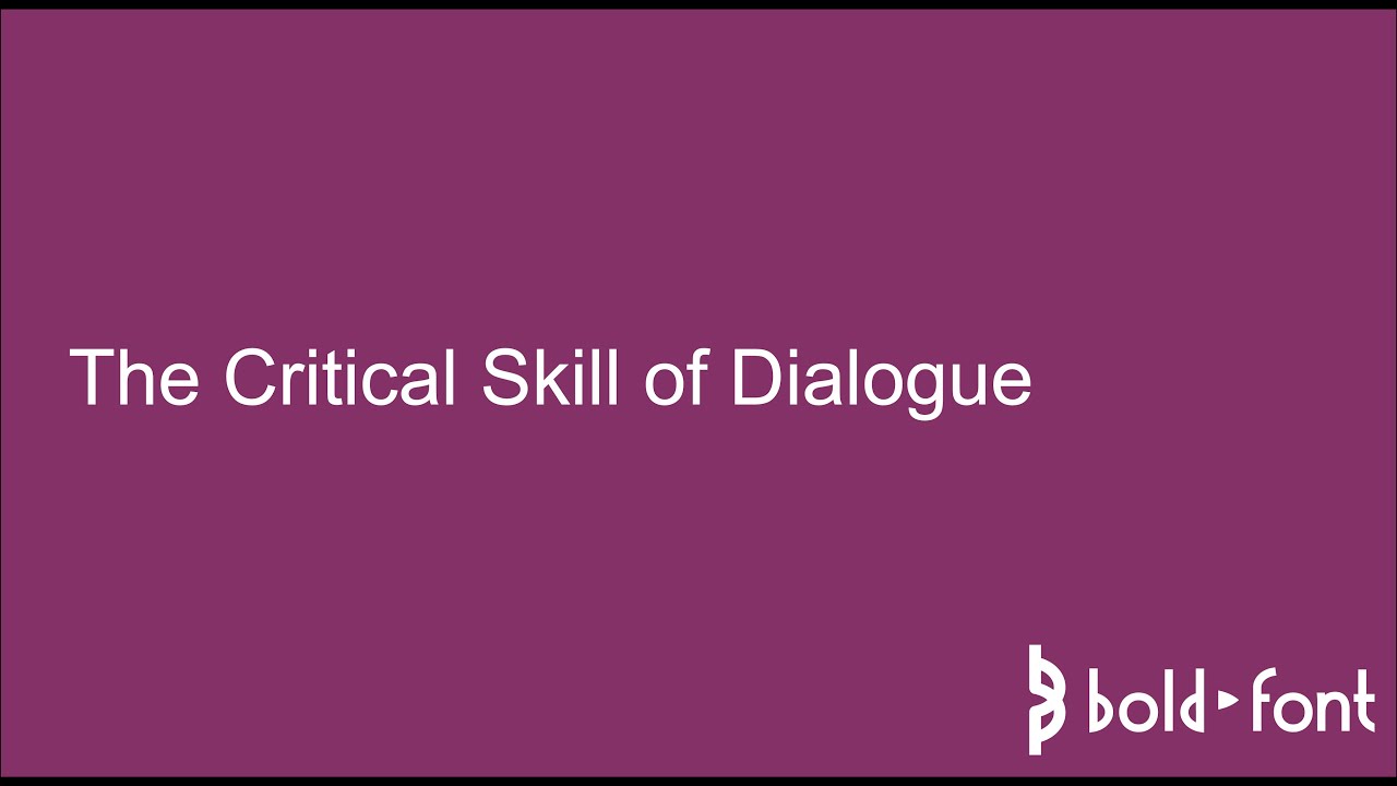 The Critical Skill of Dialogue - YouTube