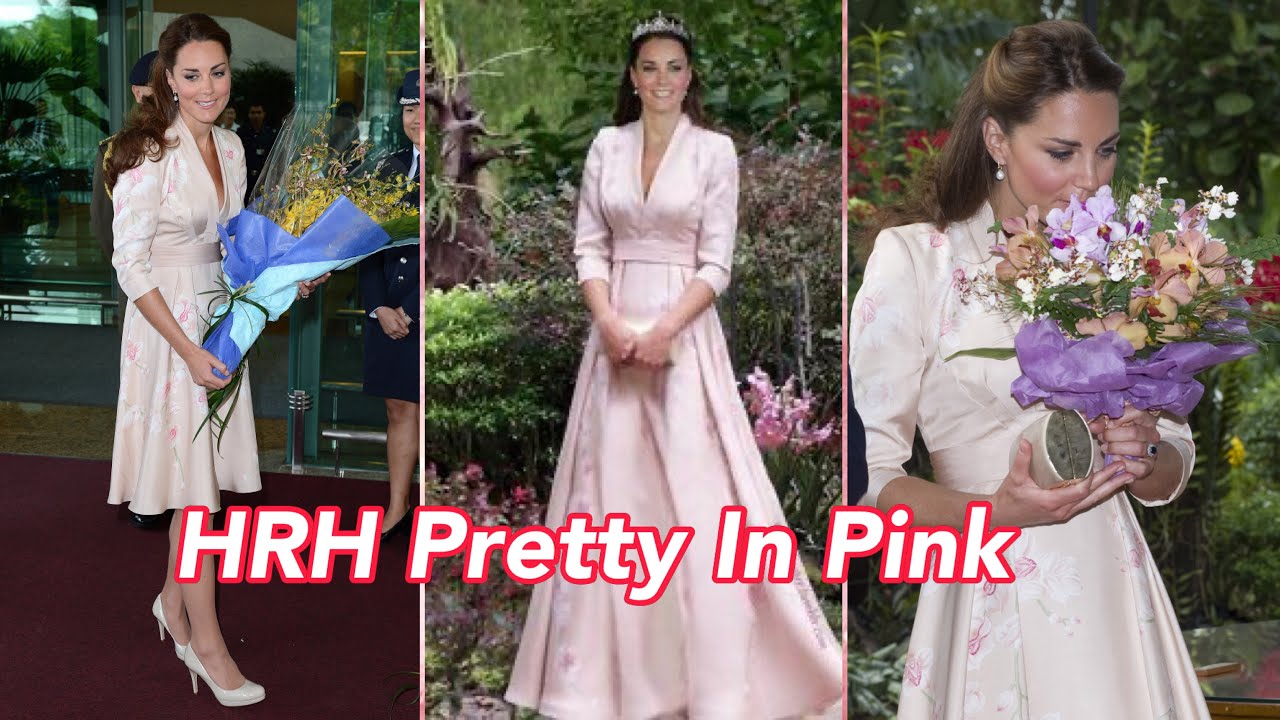 HRH Princess Catherine Stunning pastel-pink Kimono style outfit - YouTube