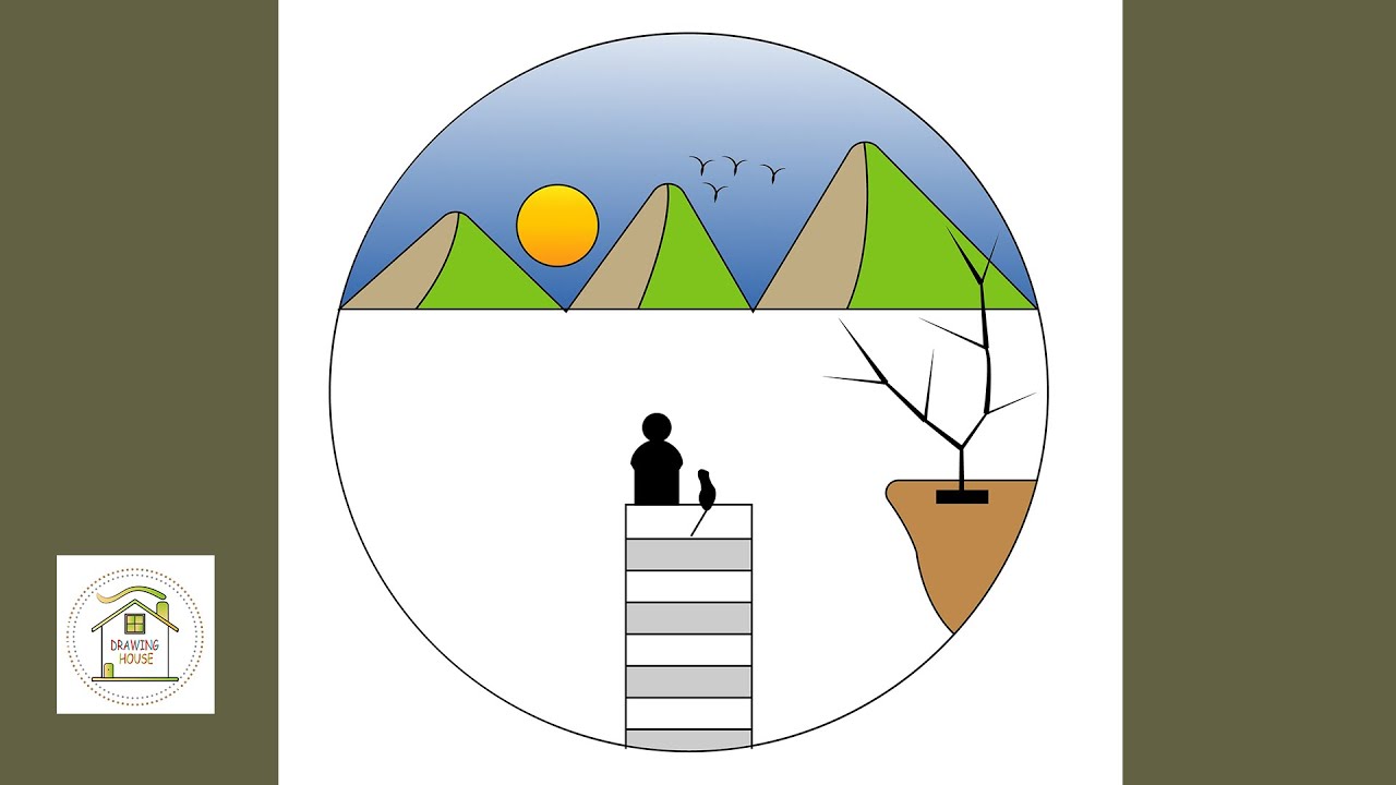 illustrator graphics design| circle design tutorial| sun set design ...