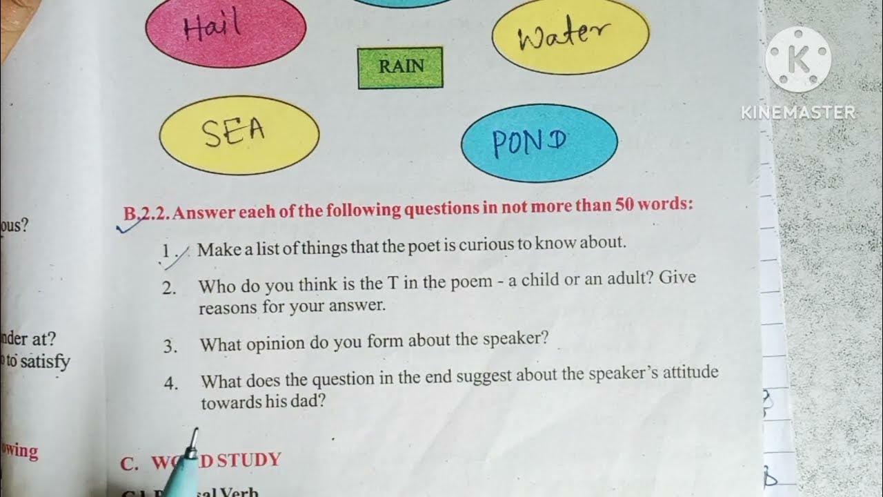 ENGLISH BOOK -CLASS-8th CHAPTER-1 (I WONDER) - Part-2 QUESTION AND ...