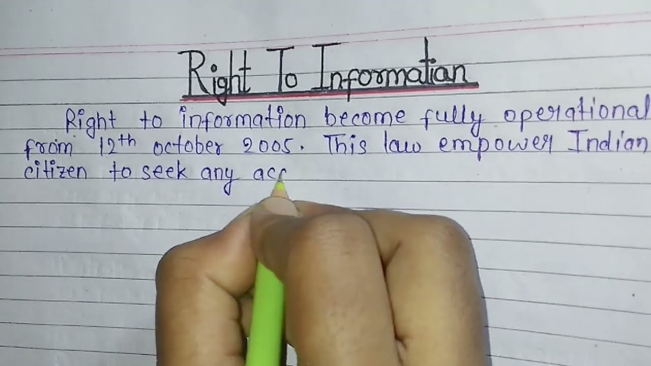 Importance Of Right To Information Essay | Major Exemption OF RTI Act ...