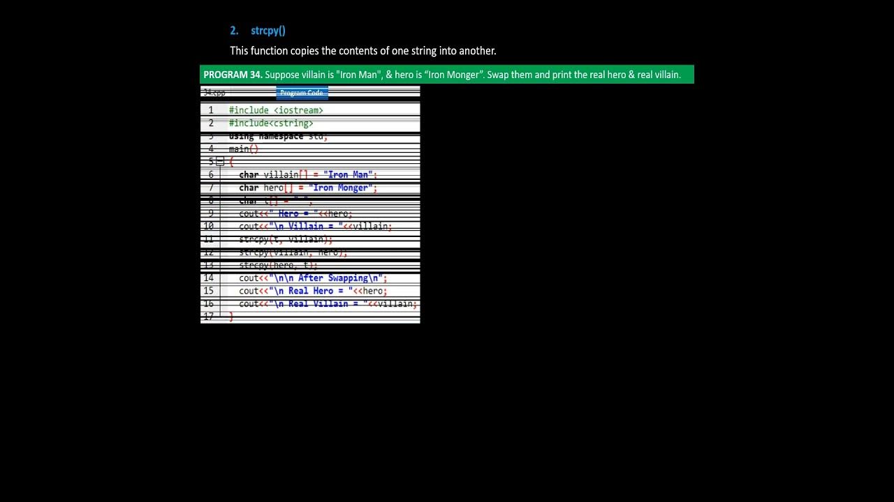 Working of String Copy Function strcpy #Ajit_Saigal_Technocrat - YouTube