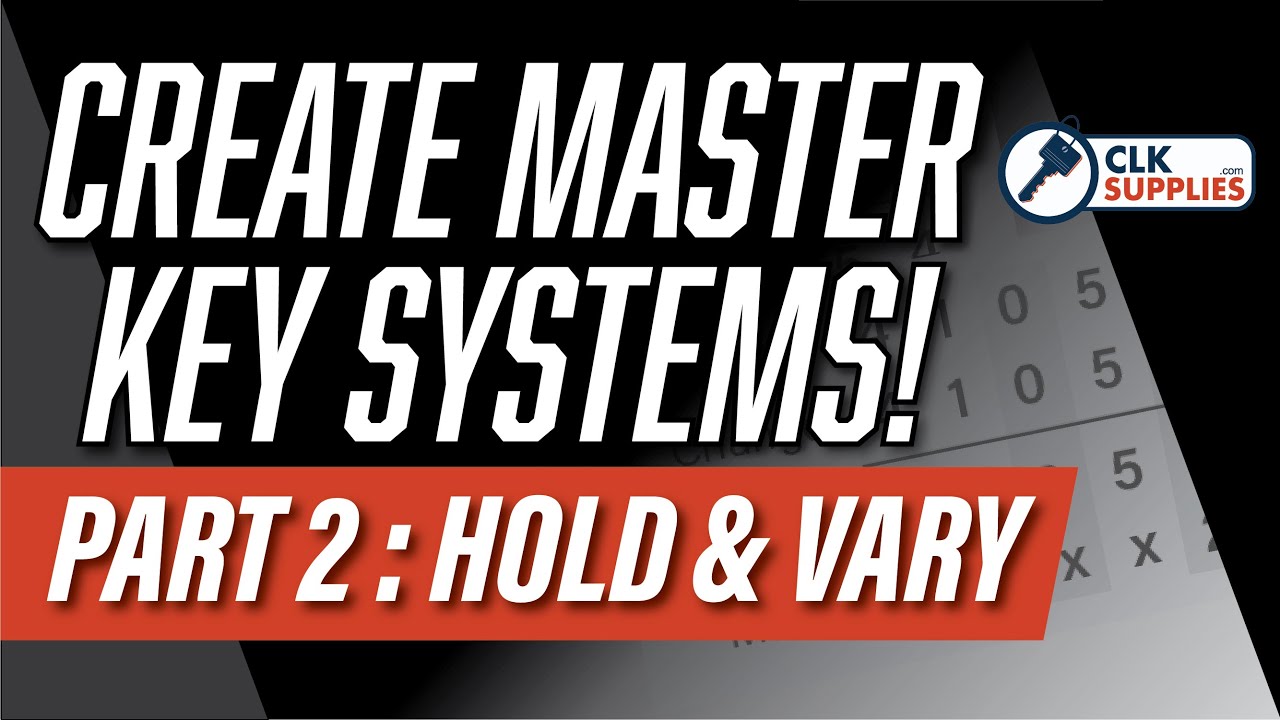 Locksmithing 101 - Masterkeying -Hold & Vary Systems - YouTube
