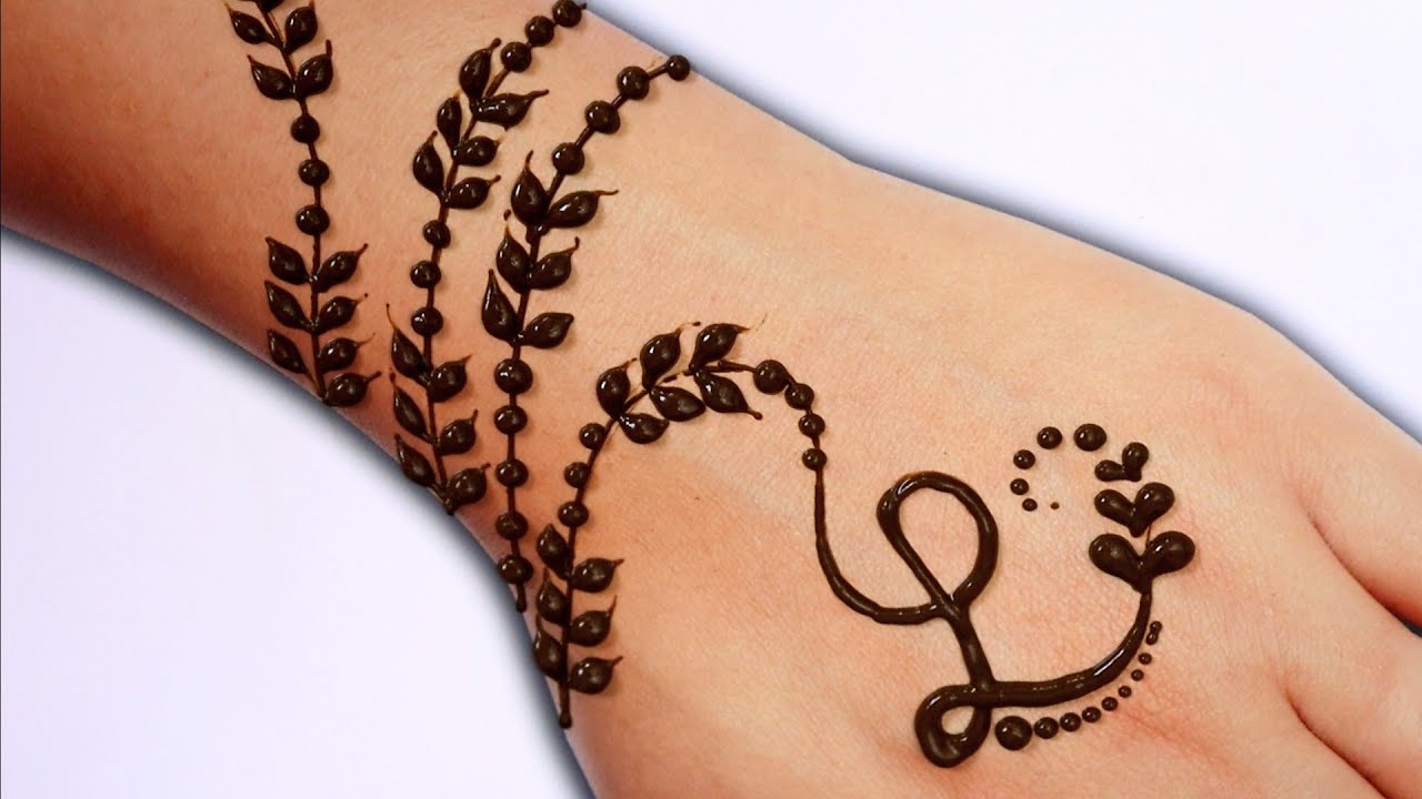 Lअक्षर से मेहँदी-आसान मेहँदी डिज़ाइन-Simple Mehndi Design trick-L ...