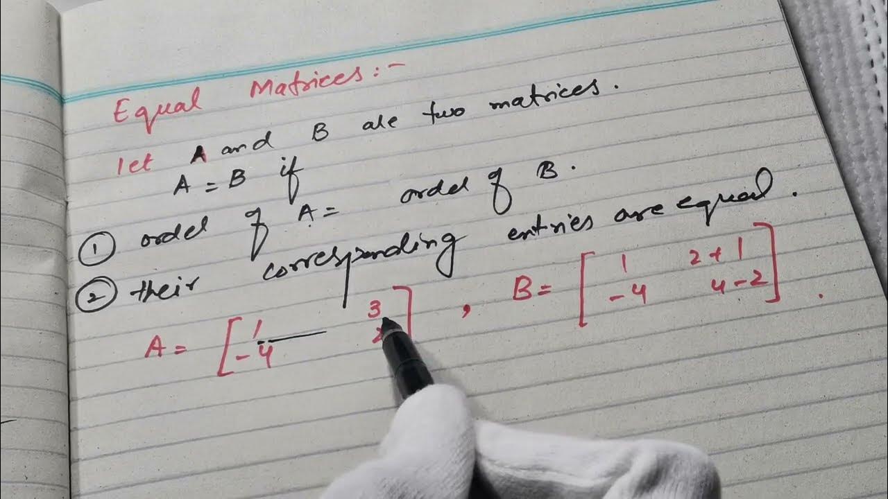 9th class equal matrices - YouTube