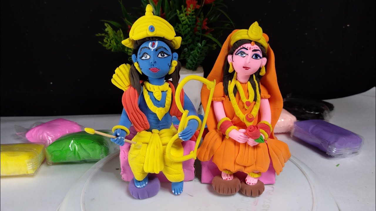 How To Make Clay Sita Mata With Super clay,Diy Clay Sita mata idol ...