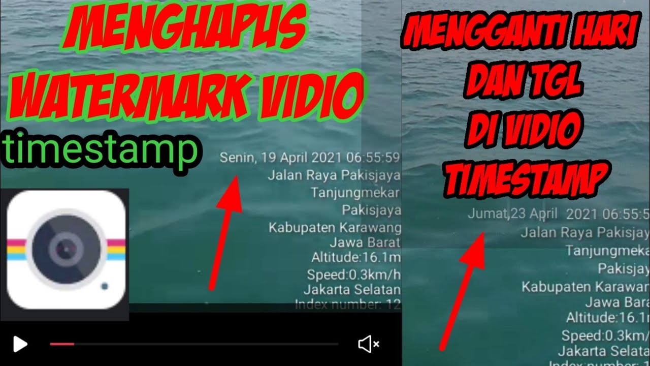 cara menghapus dan mengganti watermark Vidio TIMESTAMP - YouTube