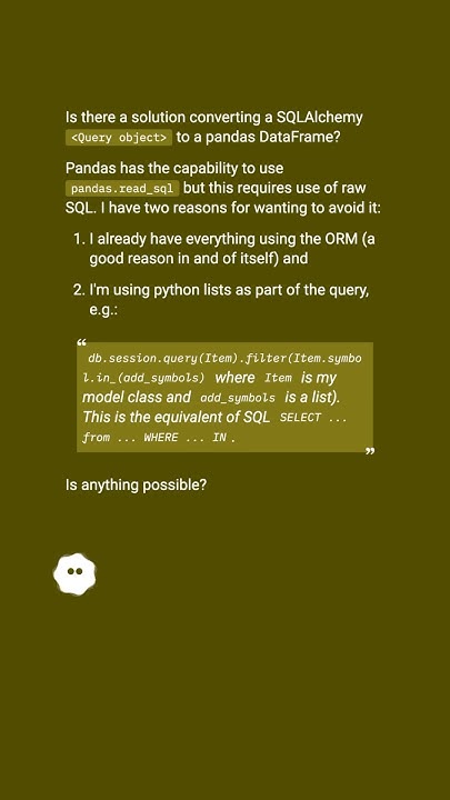 SQLAlchemy ORM conversion to pandas DataFrame #shorts - YouTube