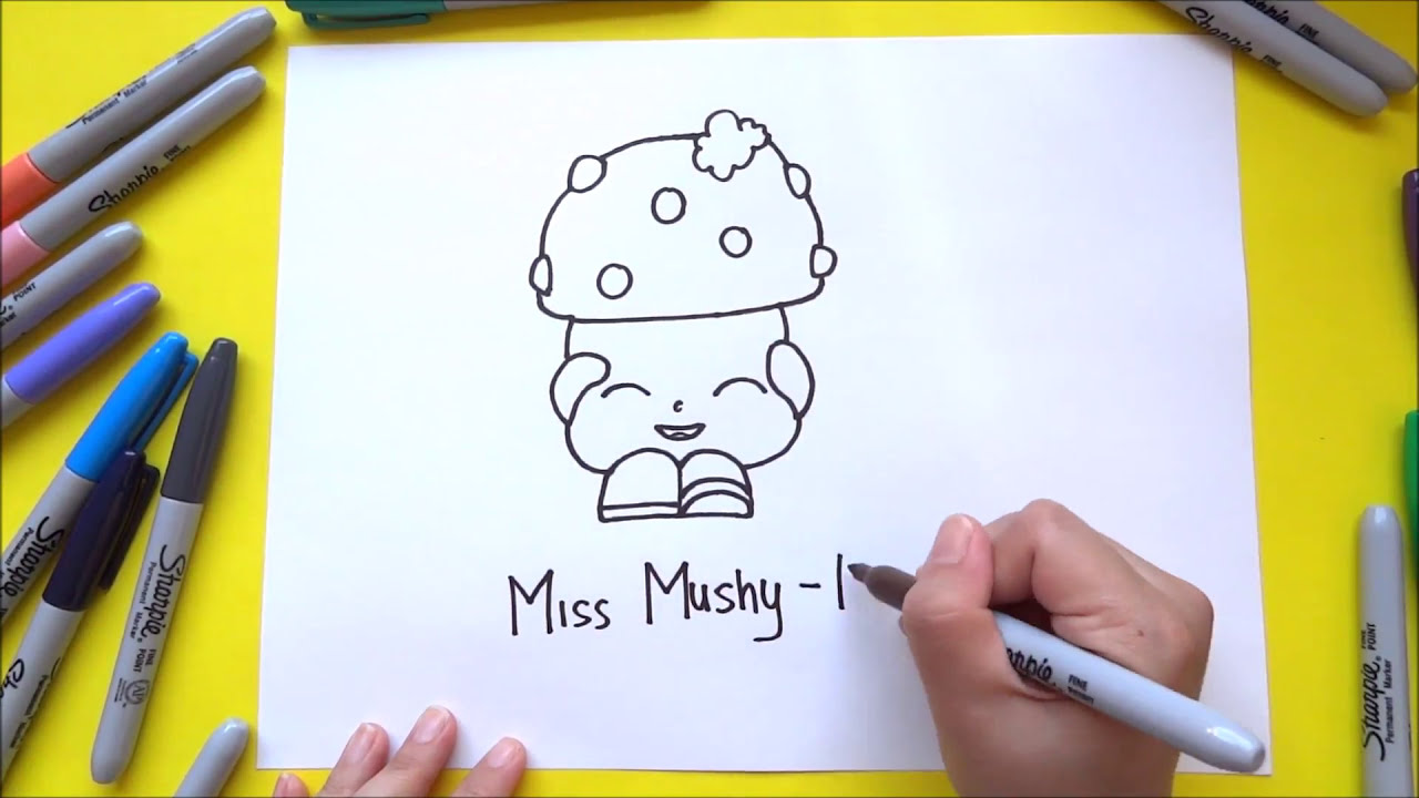 How To Draw Shopkins Miss Mushy Moo - YouTube
