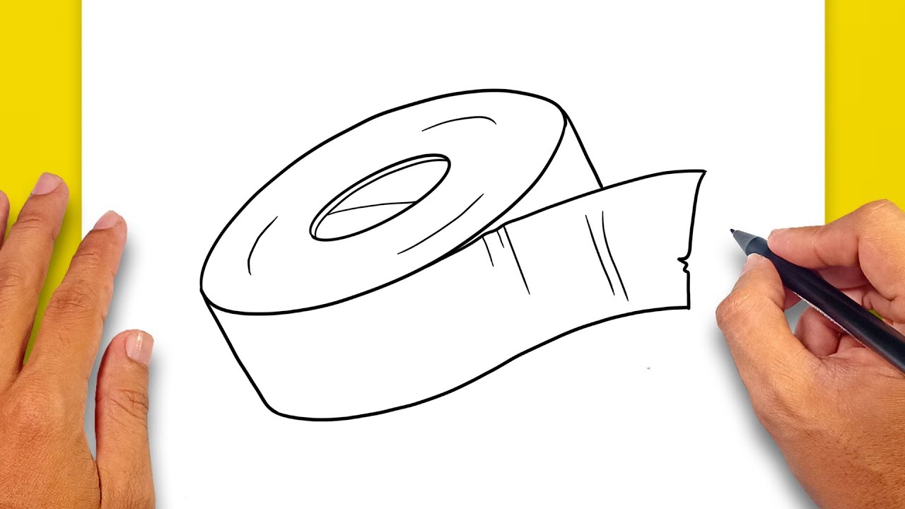 How to draw Tape Roll - YouTube
