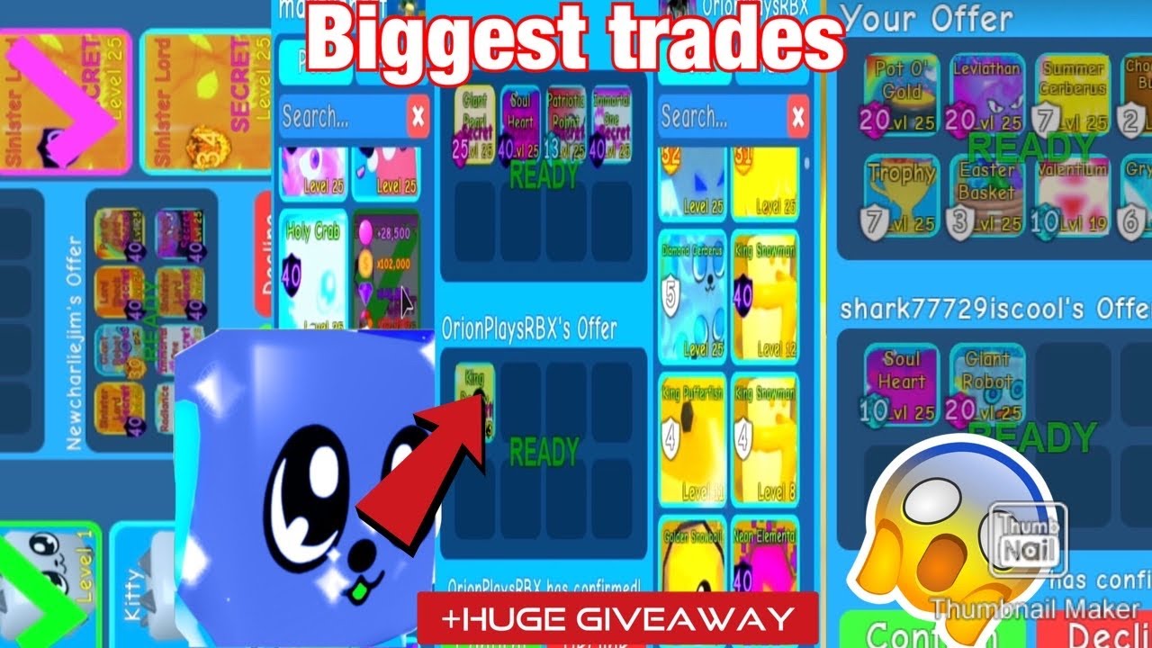 Roblox bgs top 10 biggest trade with mayrushart and orionplays king ...