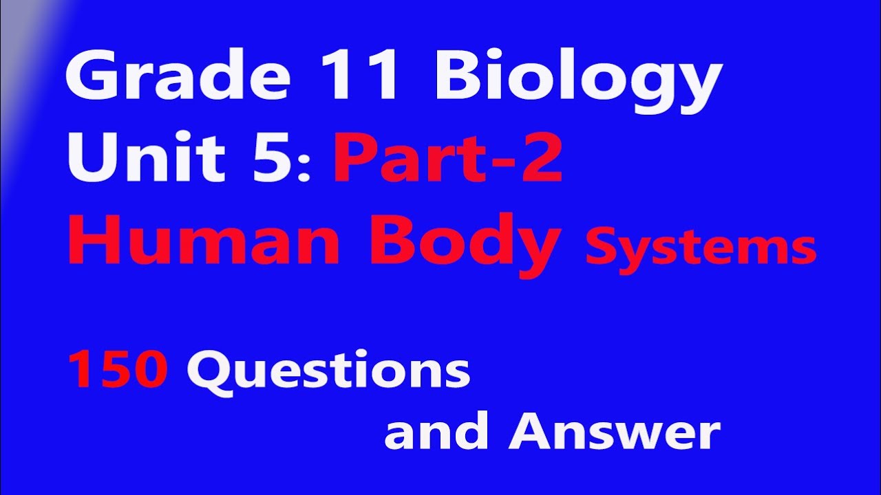 Grade 11 Biology Unit 5 part 2 Human Body Systems Questions and Answers ...