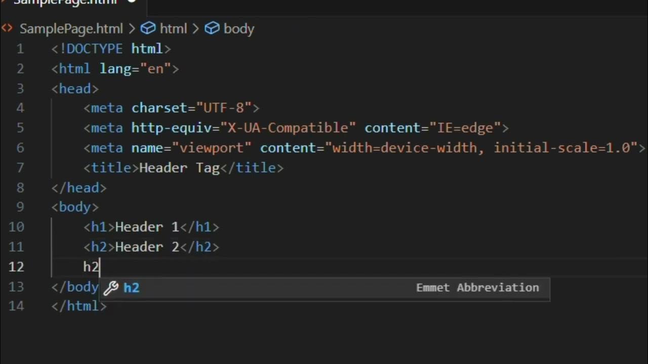 HTML Tutorial - Lesson 03 - Header Tag - YouTube
