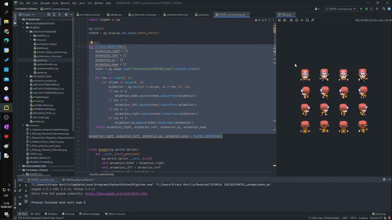 Cargar una animación con una sola imagen 2 || Python Pygame - YouTube