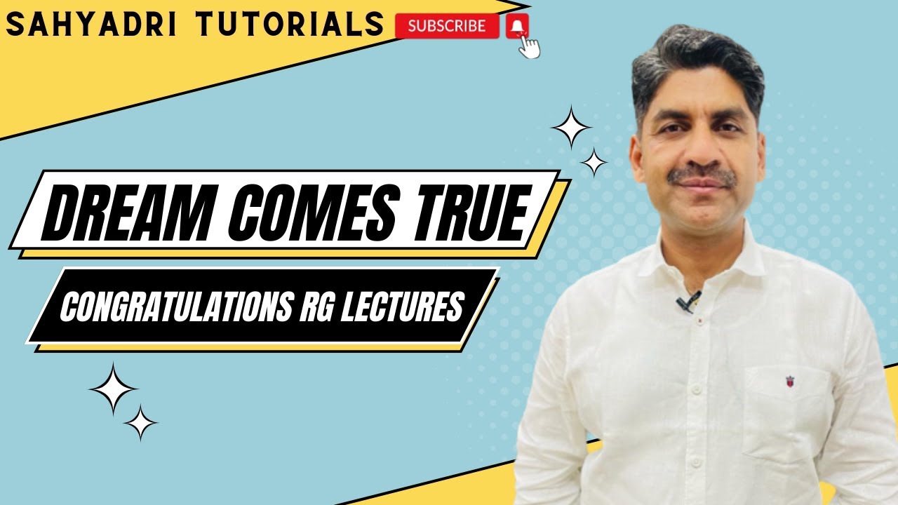 Dream Comes True | Congratulations RG Lectures | Sahyadri Tutorials ...