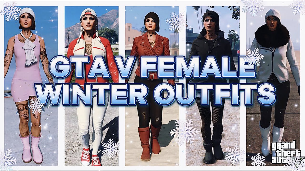 GTA V | 11 CUTE FEMALE WINTER OUTFITS | NO MERGES OR GLITCHES ☃️ ️ ...