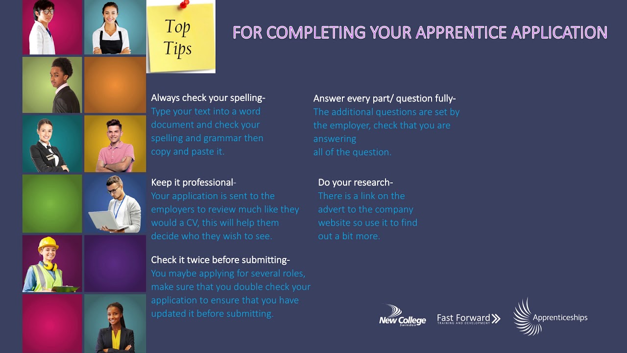 Apprentice Application Top Tips - New College Swindon - YouTube