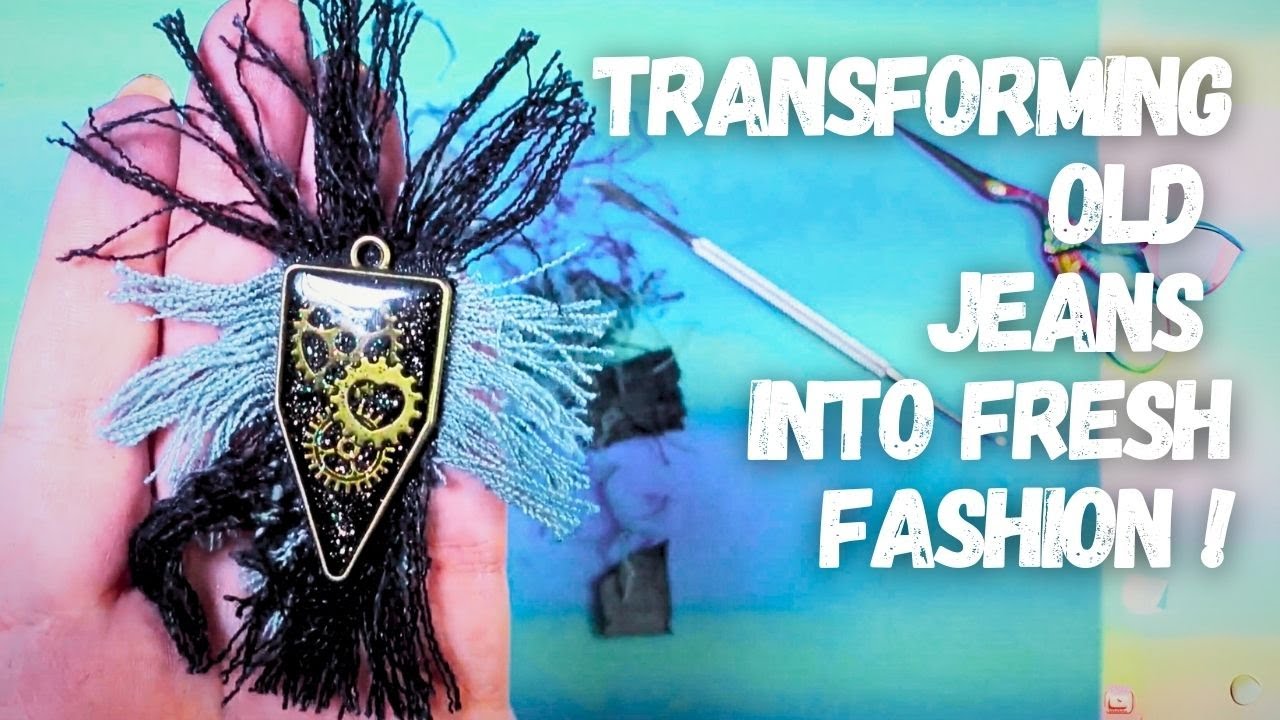 👖Transform Old Jeans into a Amazing Bohemian Pendant with Epoxy Resin ...