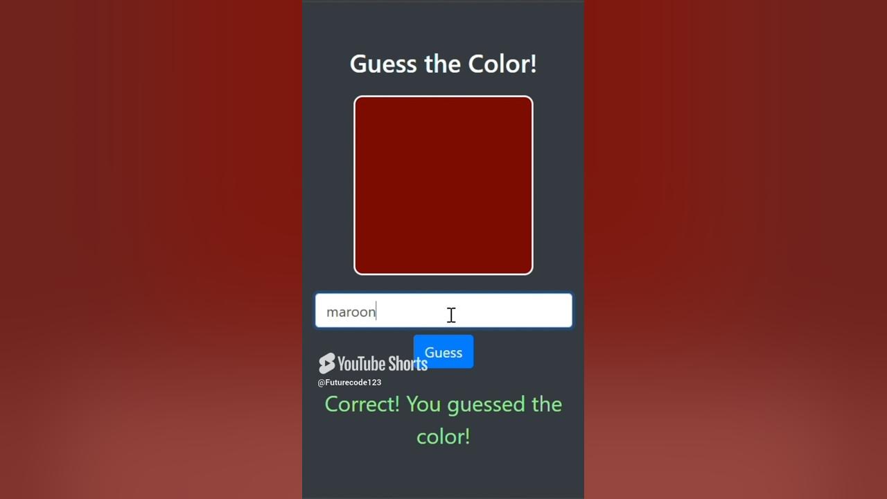 Colour Guessing Game Using Html Css Bootstrap And Javascript Shorts