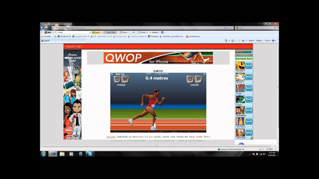 How not to beat QWOP - YouTube