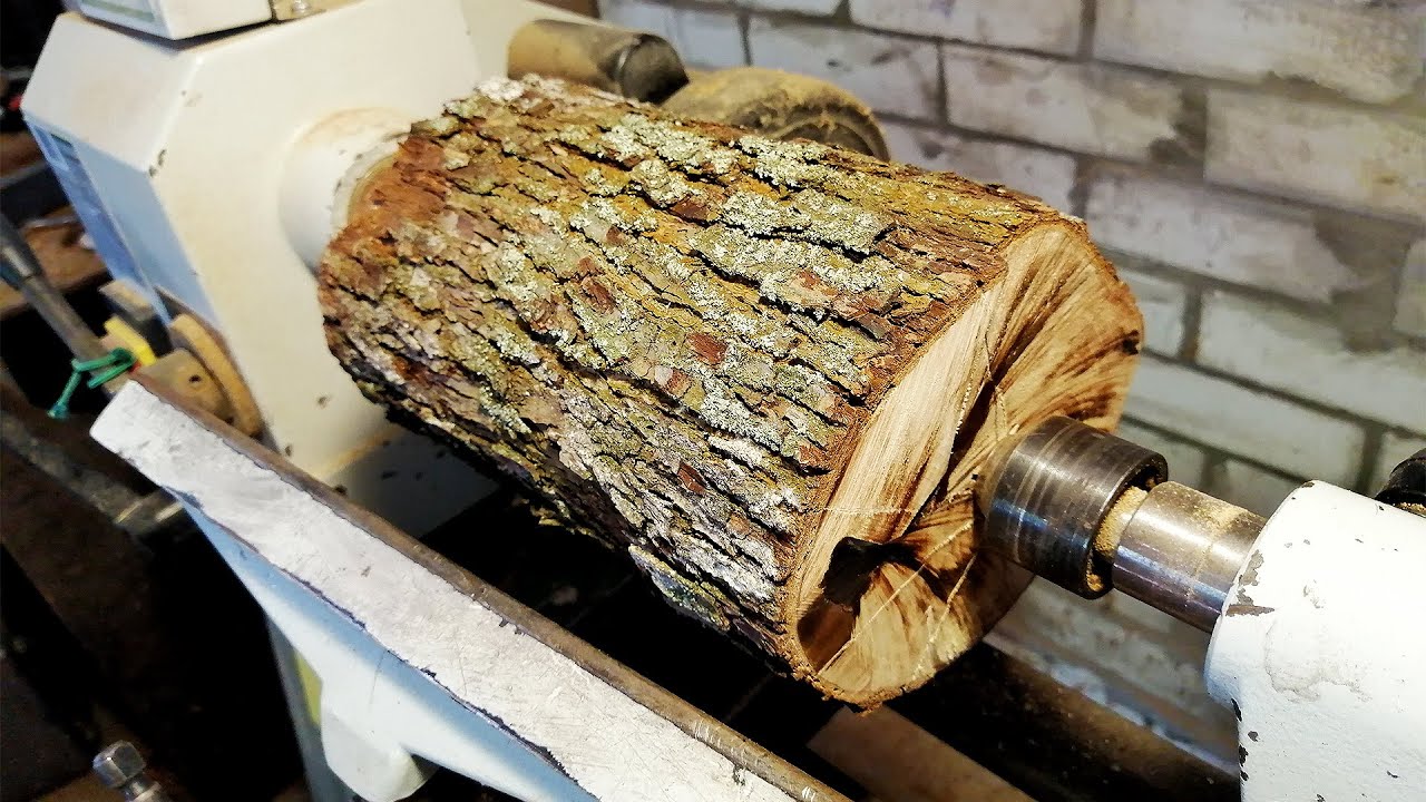 Woodturning - a Pear Log to Vase - YouTube