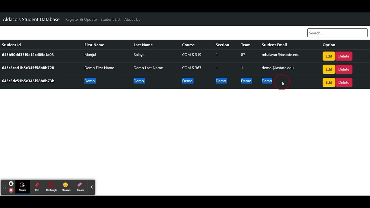 Student DBMS Project using MERN - YouTube
