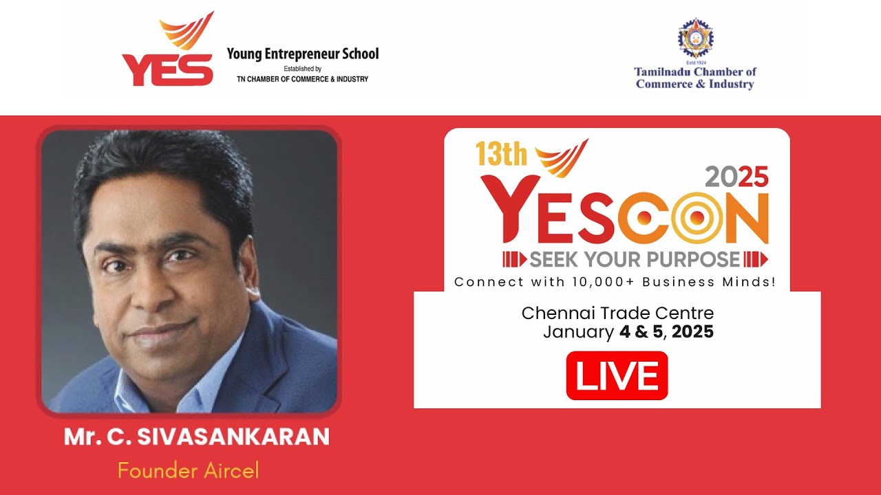 Aircel Founder Mr. Sivasankaran Speech at YESCON 2025 SEEK YOUR PURPOSE ...