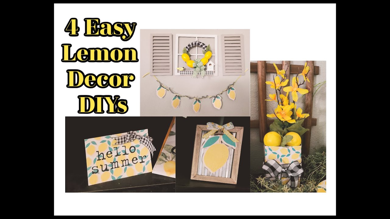 4 Simple Lemon Decor DIYs | DIY Home Decor | Dollar Tree DIY - YouTube